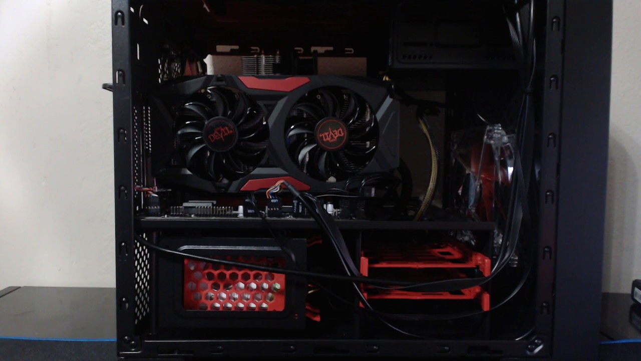 $700 Red and Black PC Completed Build - YouTube