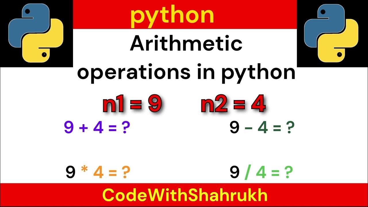 arithmetic operations in python program. - YouTube
