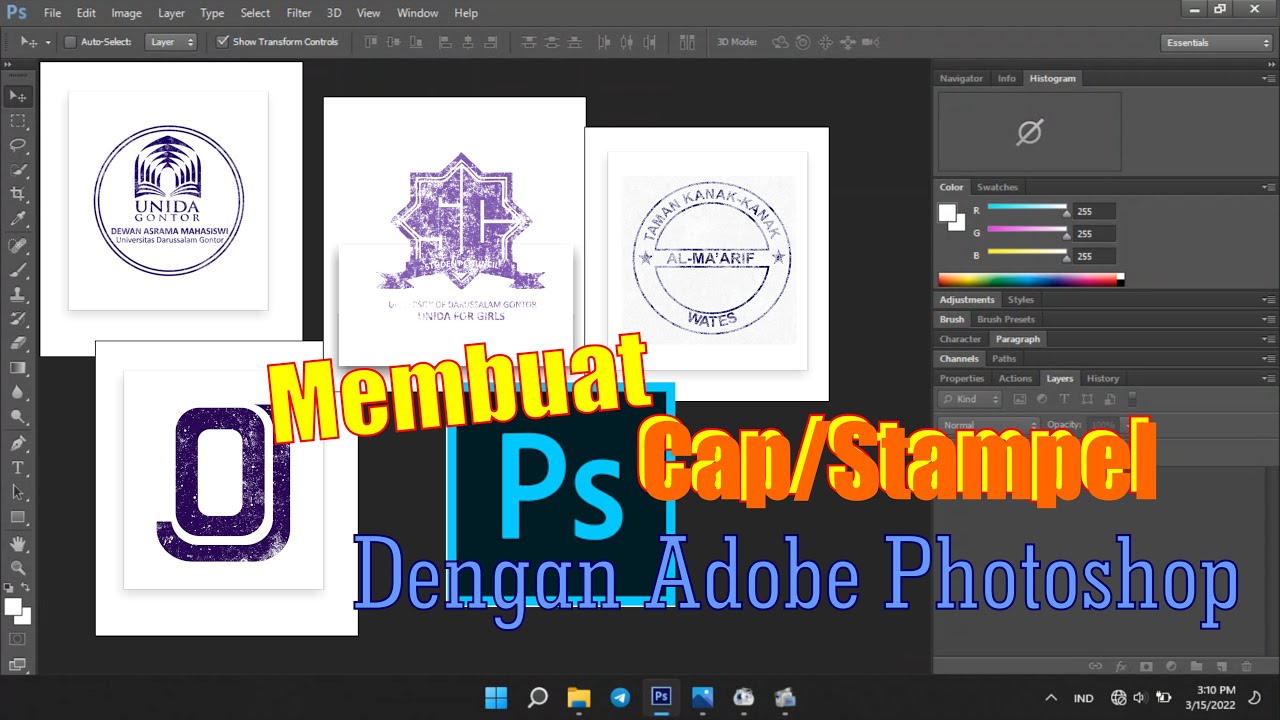 Cara membuat stampel png di Photoshop - YouTube