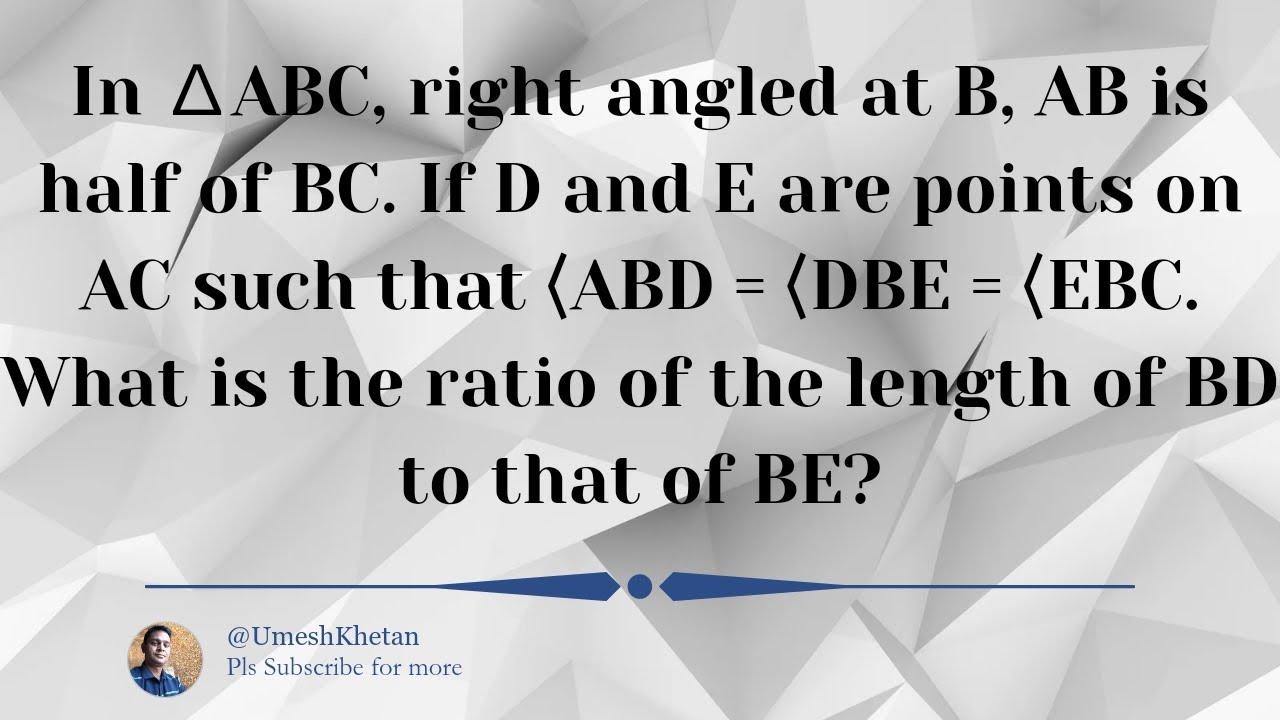 Geometry question and answer📌Right angled triangle @umeshkhetan - YouTube