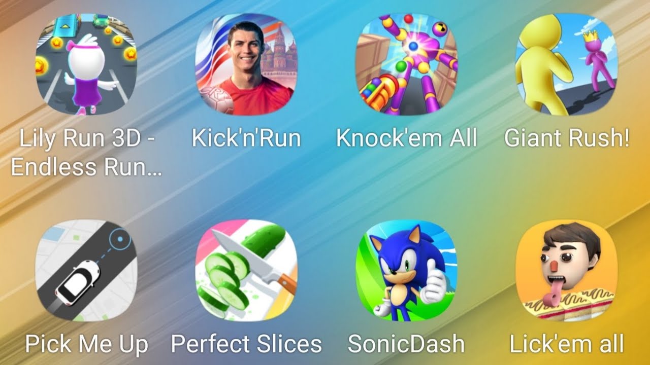 Lily Run 3D,Ronaldo Kick ‘N’ Run,Knock'em All,Giant Rush,Pick Me Up ...