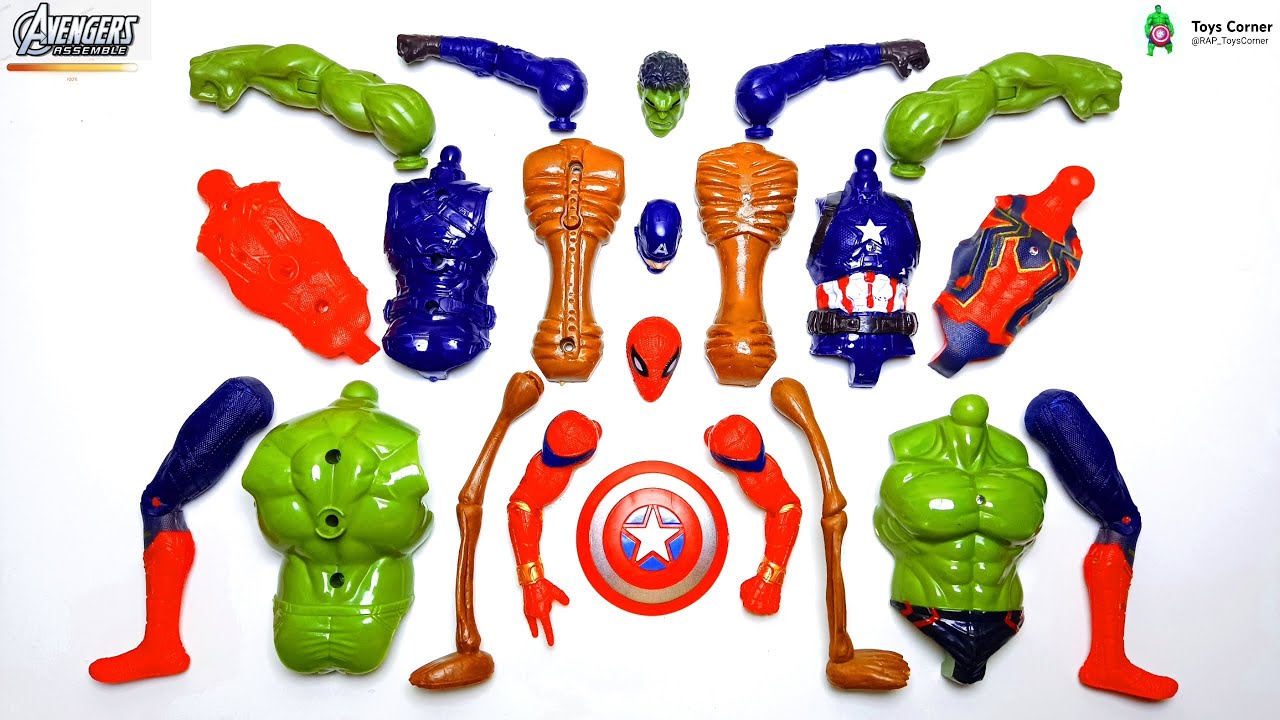 Action Figure speed build - Spider Man, Captain America vs Hulk, Siren ...
