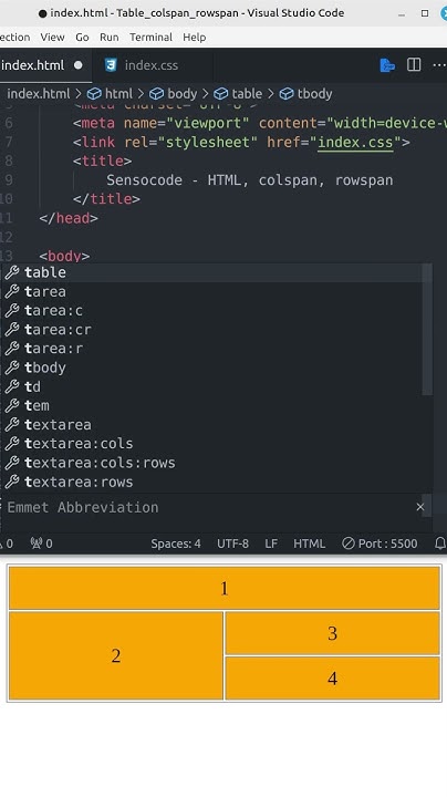 HTML [colspan, rowspan] - YouTube