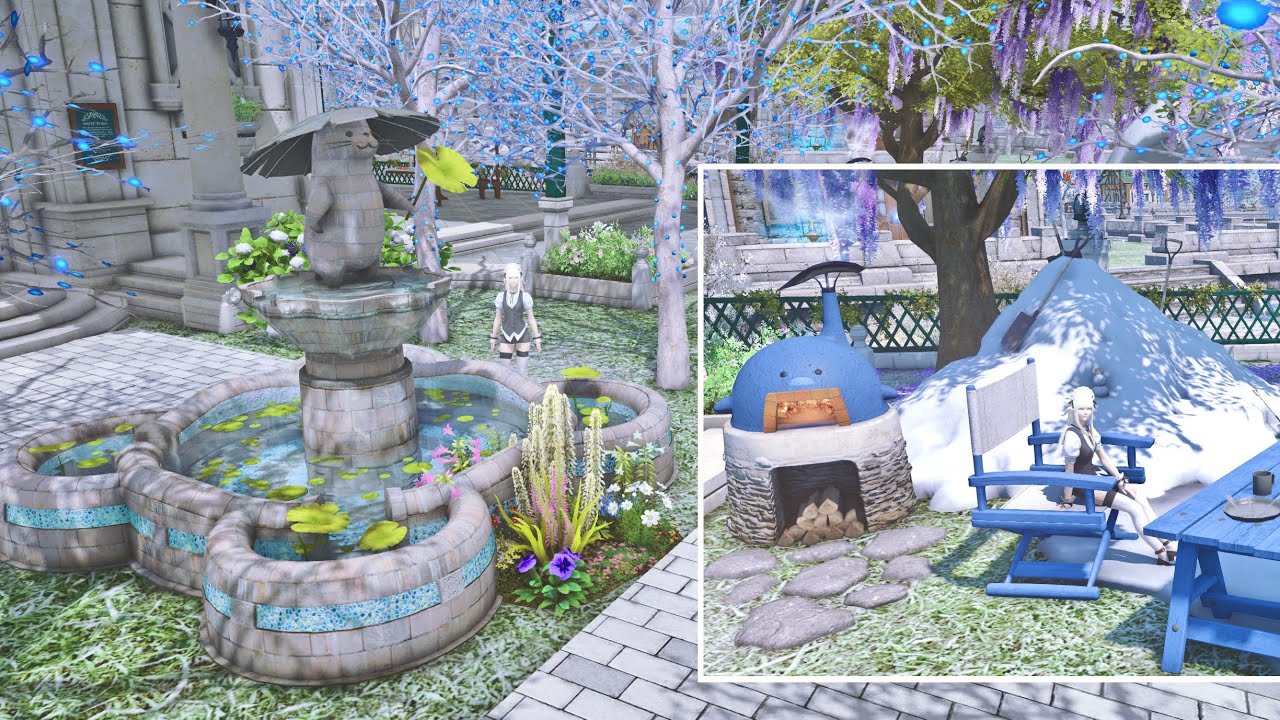 【L, Garden】FFXIV Housing 23.03 |Snow Night - YouTube
