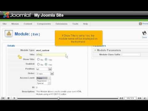 How to add custom HTML to your Joomla site - Joomla Tutorials - YouTube