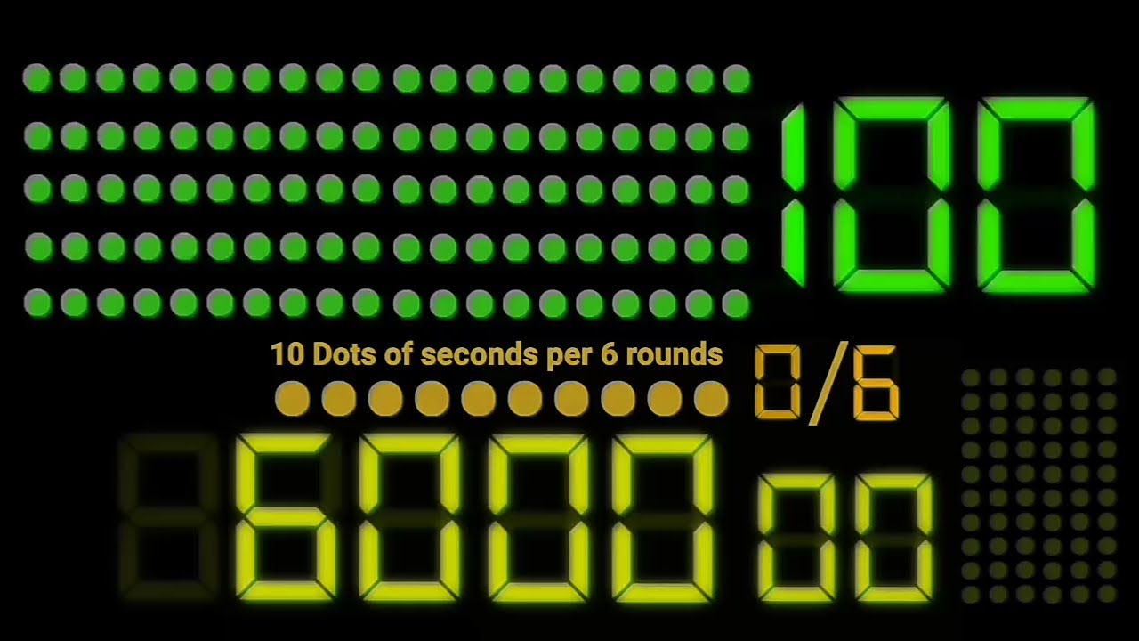 6,000 Seconds Countdown (With total minutes LED effect Dots timer ...