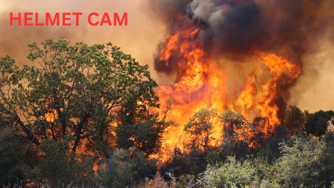 PARK FIRE HELMET CAM - ON THE FRONTLINES OF A MASSIVE WILDFIRE - YouTube