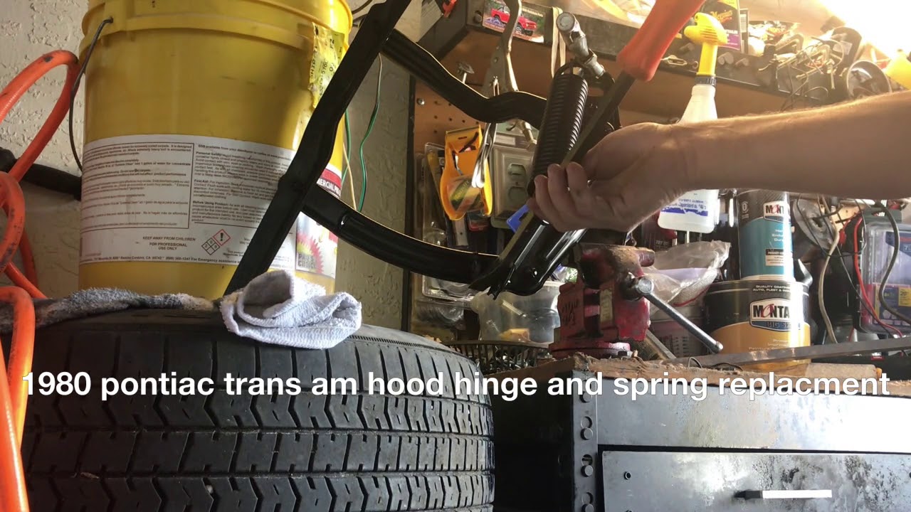 1980 pontiac trans am hood hinge and spring replacement - YouTube