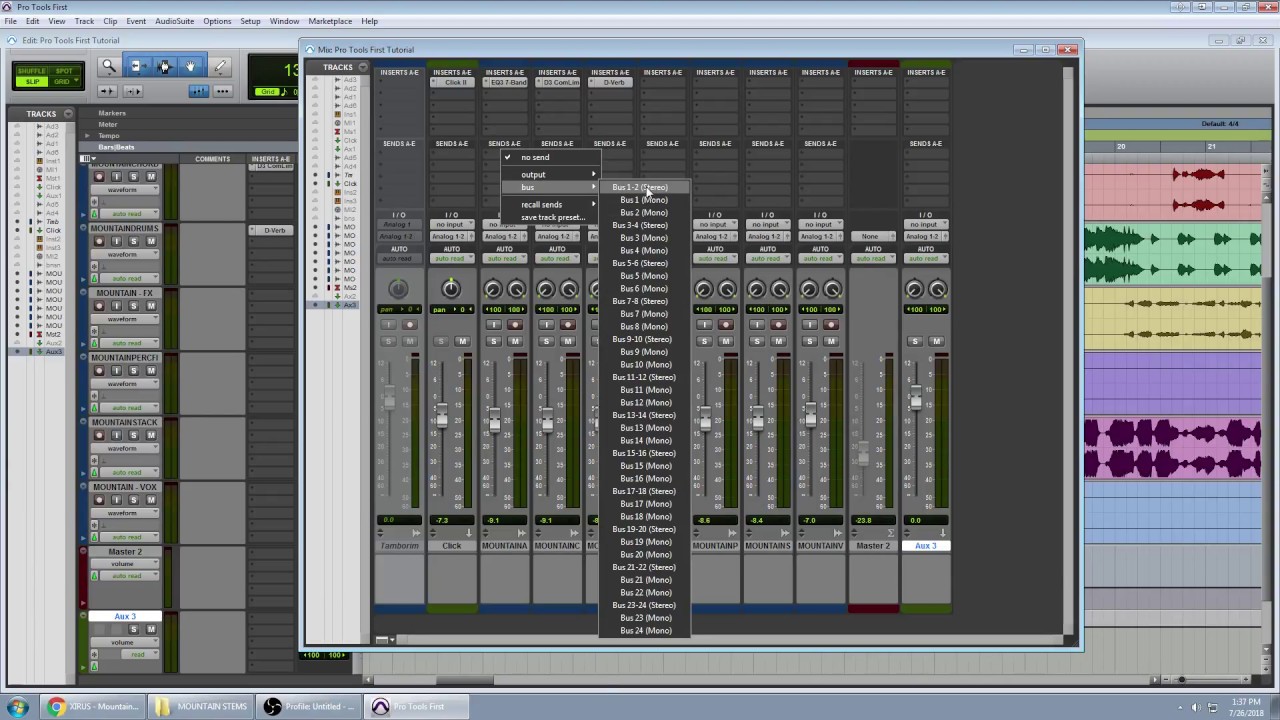 Pro Tools First Mix Window and Routing - YouTube