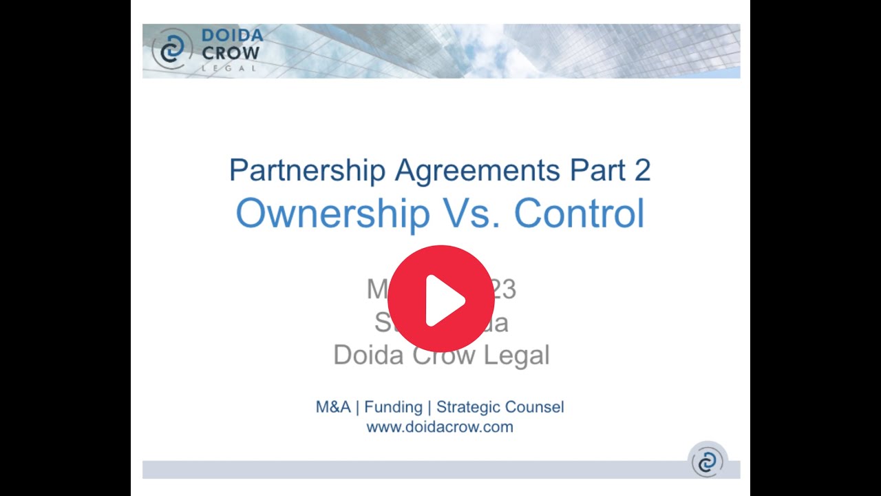 Partnership Agreements Part 2 Webinar: Ownership Vs. Control - YouTube