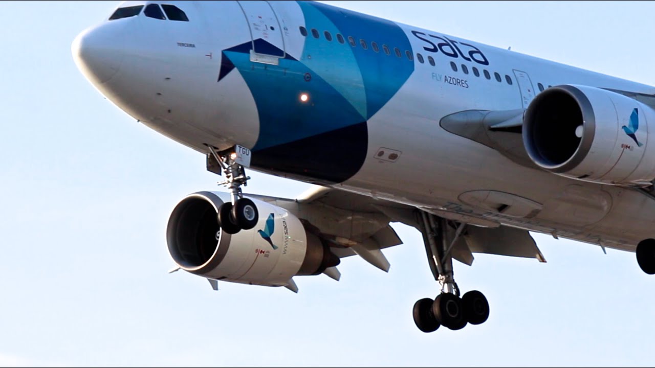Sata A310-300 Evening Crosswind Arrival at Toronto Pearson - YouTube