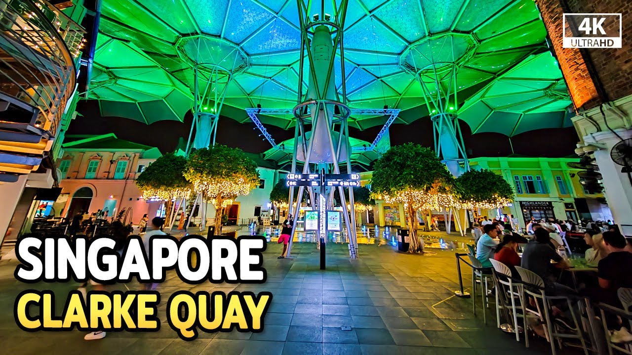Singapore Nightlife District Walking Tour at Clarke Quay [4K] - YouTube