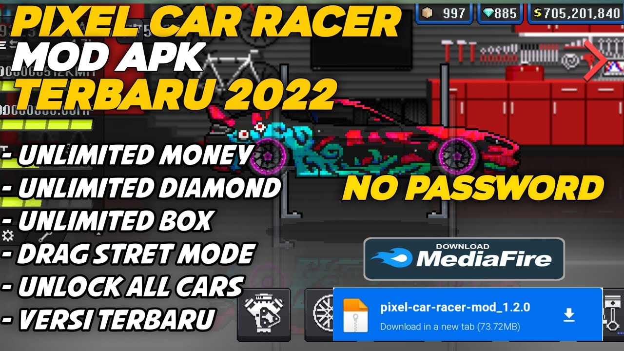 Download Pixel Car Racer Mod Apk Terbaru 2022 Version 1.2.0 Unlimited ...
