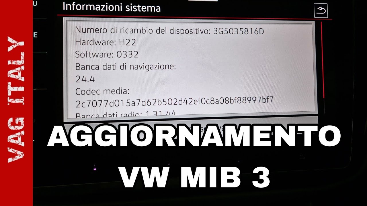 Aggiornamento software 0332 per VW Discover Media e Pro MIB 3 - YouTube