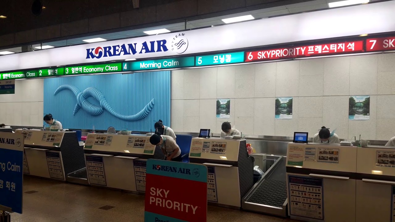 Korean air l Gimhae l check-in opening l 2018 - YouTube
