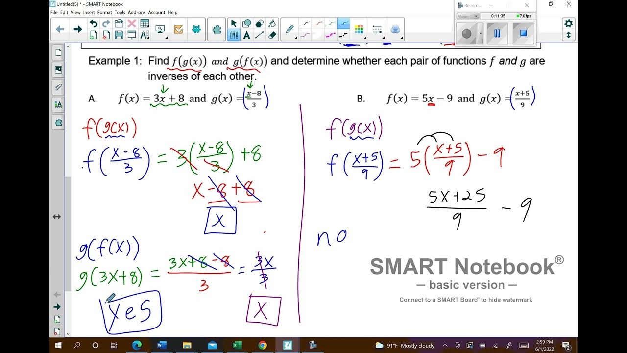 1 8 Inverse Functions part 1 - YouTube