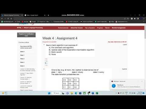 NPTEL NLP assignment 4 - YouTube