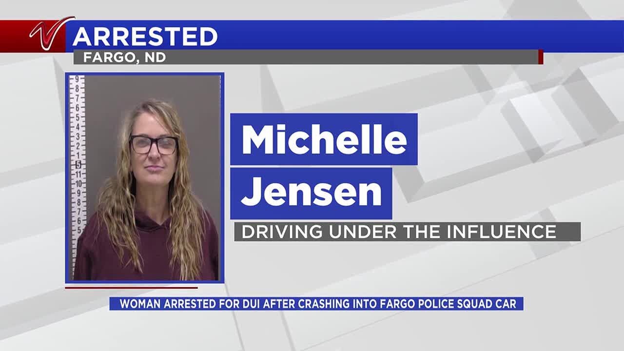 Woman arrested for DUI after crashing into Fargo Police squad car - YouTube