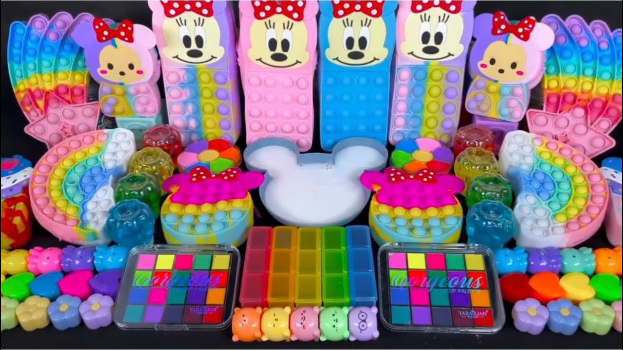 Mickey Mouse VS Minnie Mouse Mixing ASMR | DIY How to make Rainbow ...