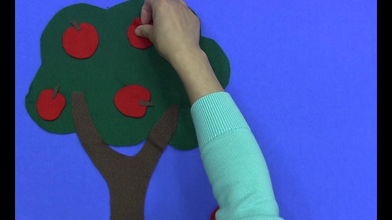 Five Little Apples Hanging On A Tree - YouTube