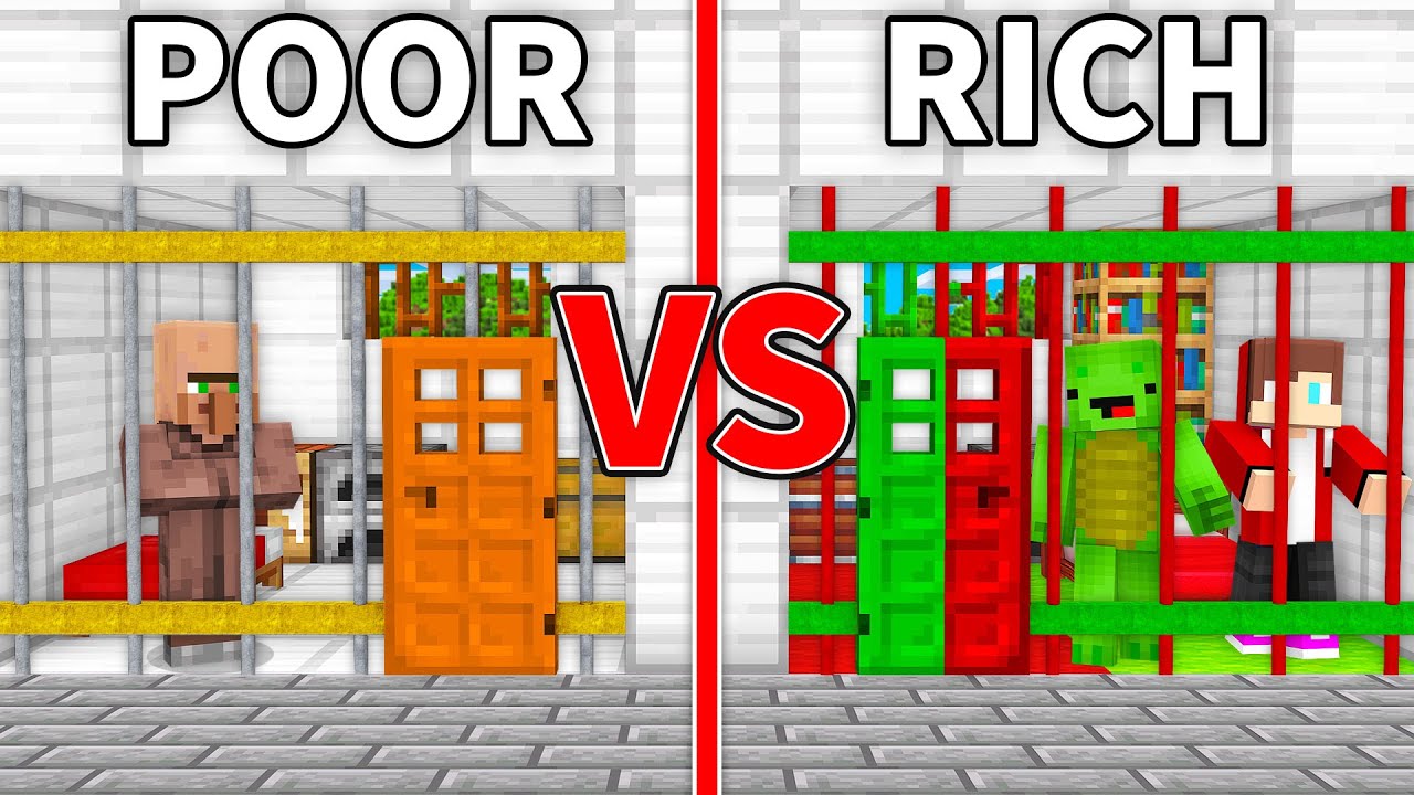 Mikey And Jjs Prison Vs Villagers Prison In Minecraft Maizen Youtube