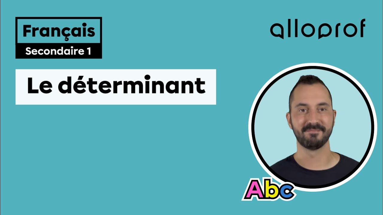 Le déterminant | Français | Alloprof - YouTube