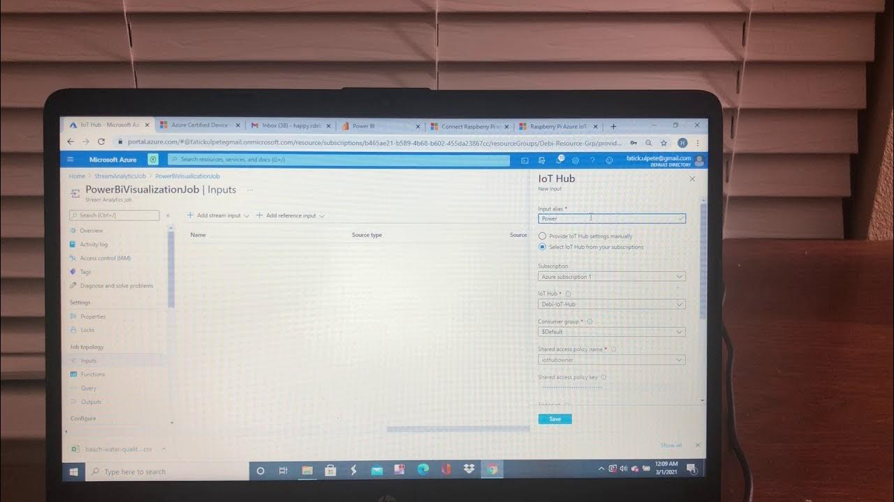 Visualize real-time sensor data from Azure IoT Hub using Power Bi-part 1 - YouTube