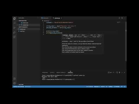 Kriftografi || Mengenkripsi Kode Caesar cipher dengan Python 3 - YouTube
