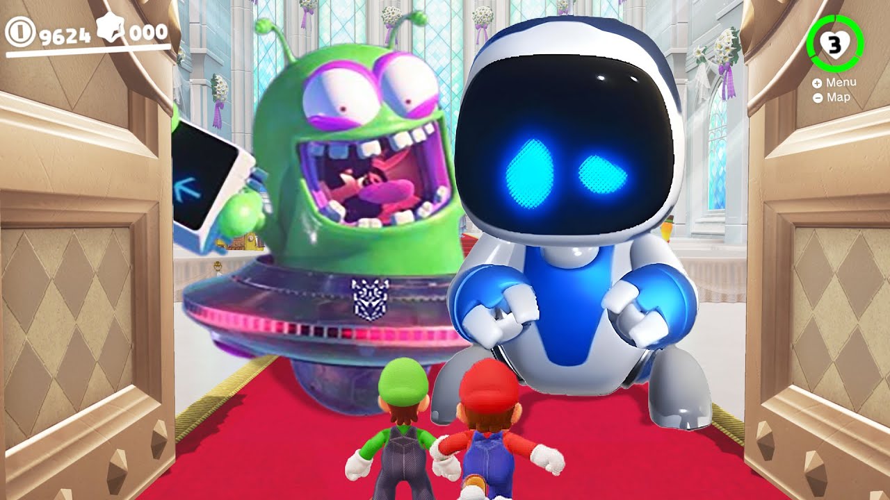 Super Mario Odyssey - Astro Bots & Space Bully Nebulax Final Boss ...