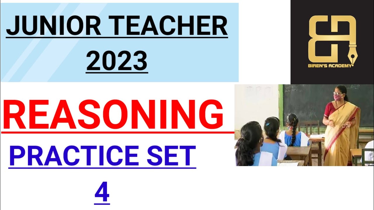 JT REASONING4REASONING CLASS FOR JUNIOR TEACHER/JT RECRUITMENT 2023 ...