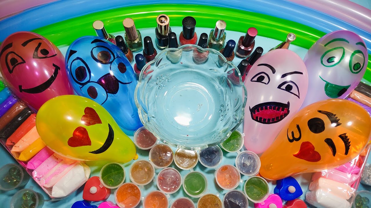 Making GLOSSY Slime with Funny Balloons - Satisfying Slime video - YouTube
