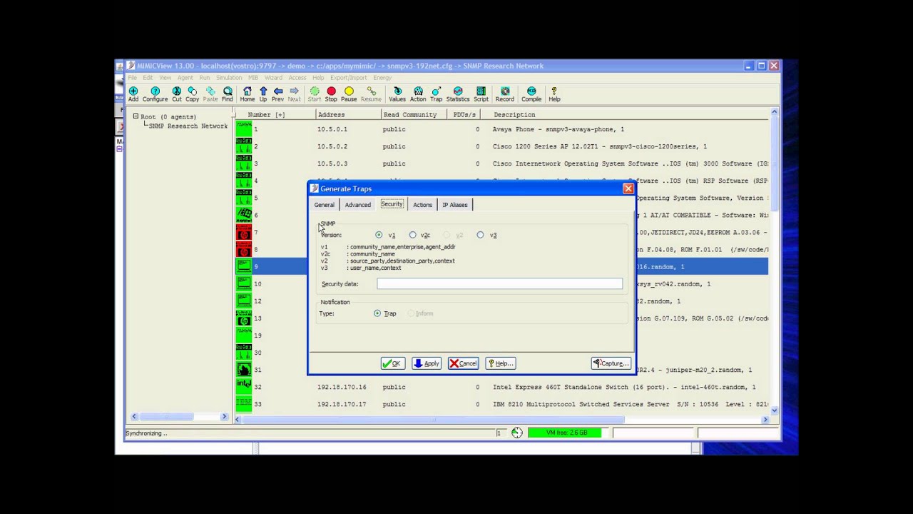 MIMIC SNMP Simulator: Generating traps to Enterpol - YouTube