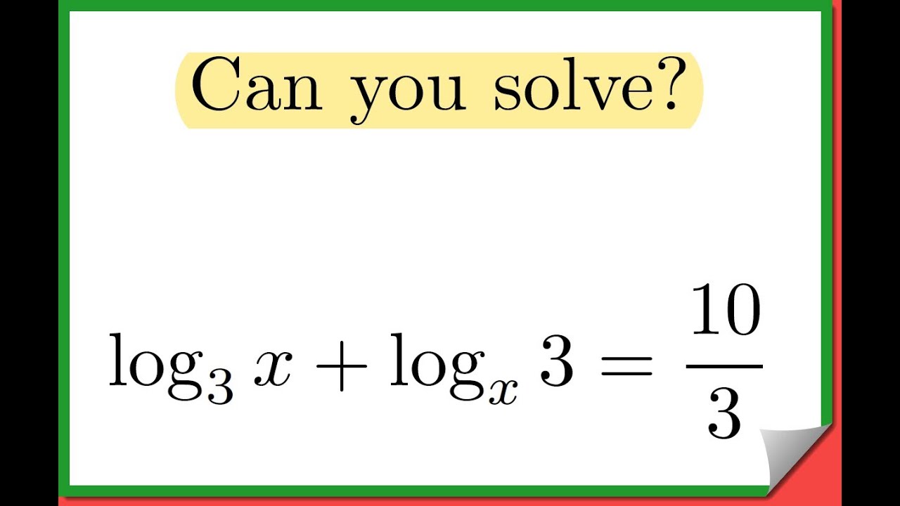 Olympiad logs question. Basic logarithms operations. - YouTube