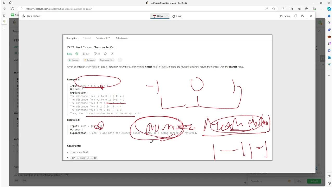 Leetcode 2239 Find Closest Number To Zero Java Youtube