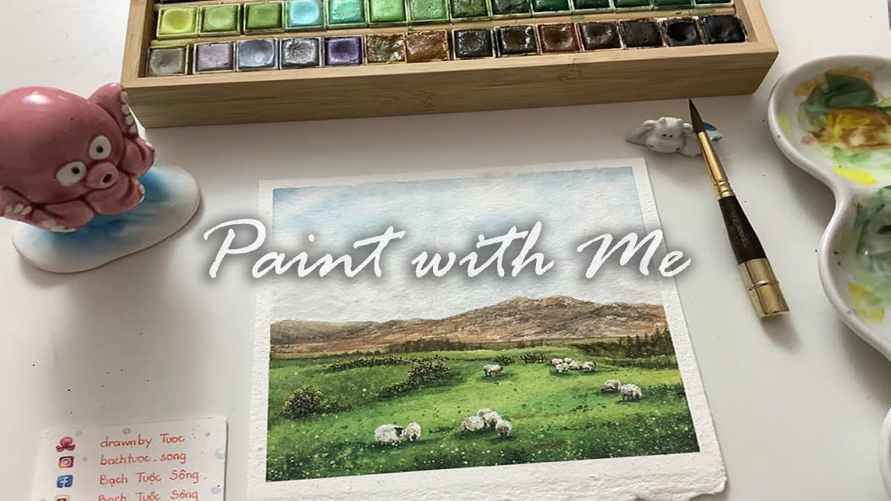 Vẽ tranh mini với màu nước / Paint with me #2 / Bạch Tuộc Sông Art ...