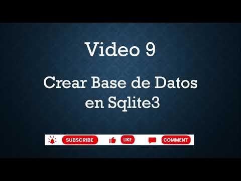 Crear la Base de Datos Sqlite - YouTube