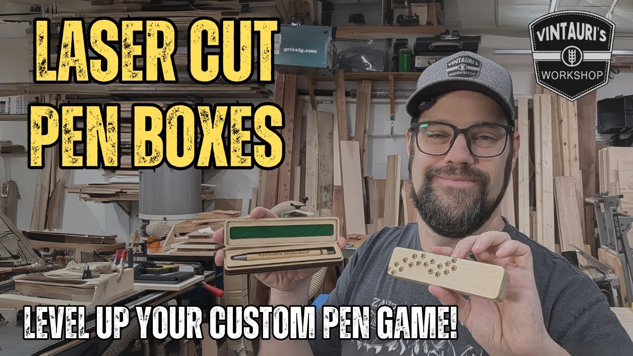 Custom Pen boxes on the laser - YouTube