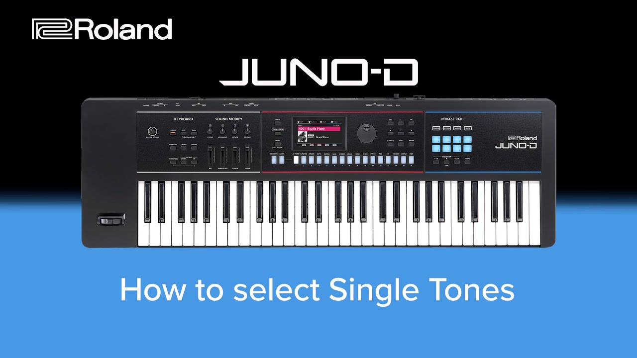 Roland JUNO-D - How to select Single Tones - YouTube