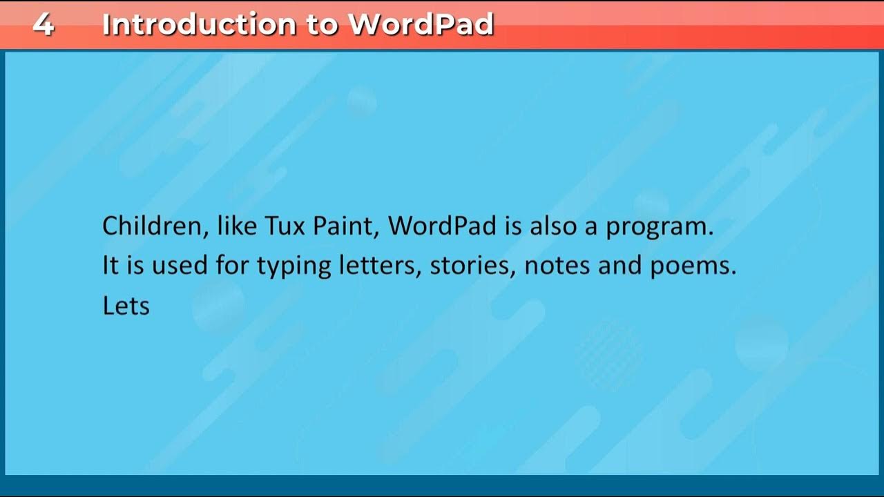 INTRODUCTION TO WORDPAD - YouTube