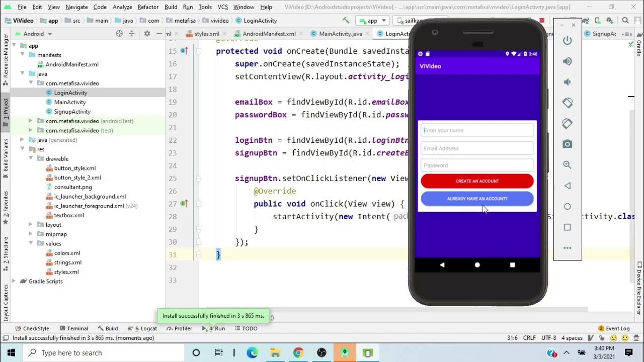 Make a Video Call Application using Android studio | Part 3 | Java | Android Studio - YouTube
