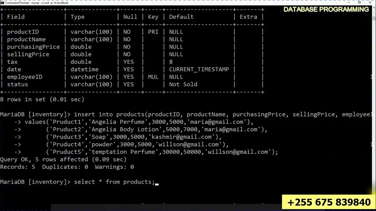 NAMNA YA KU INSERT DATA KWENYE MYSQL DATABASE TABLE part 3 - YouTube