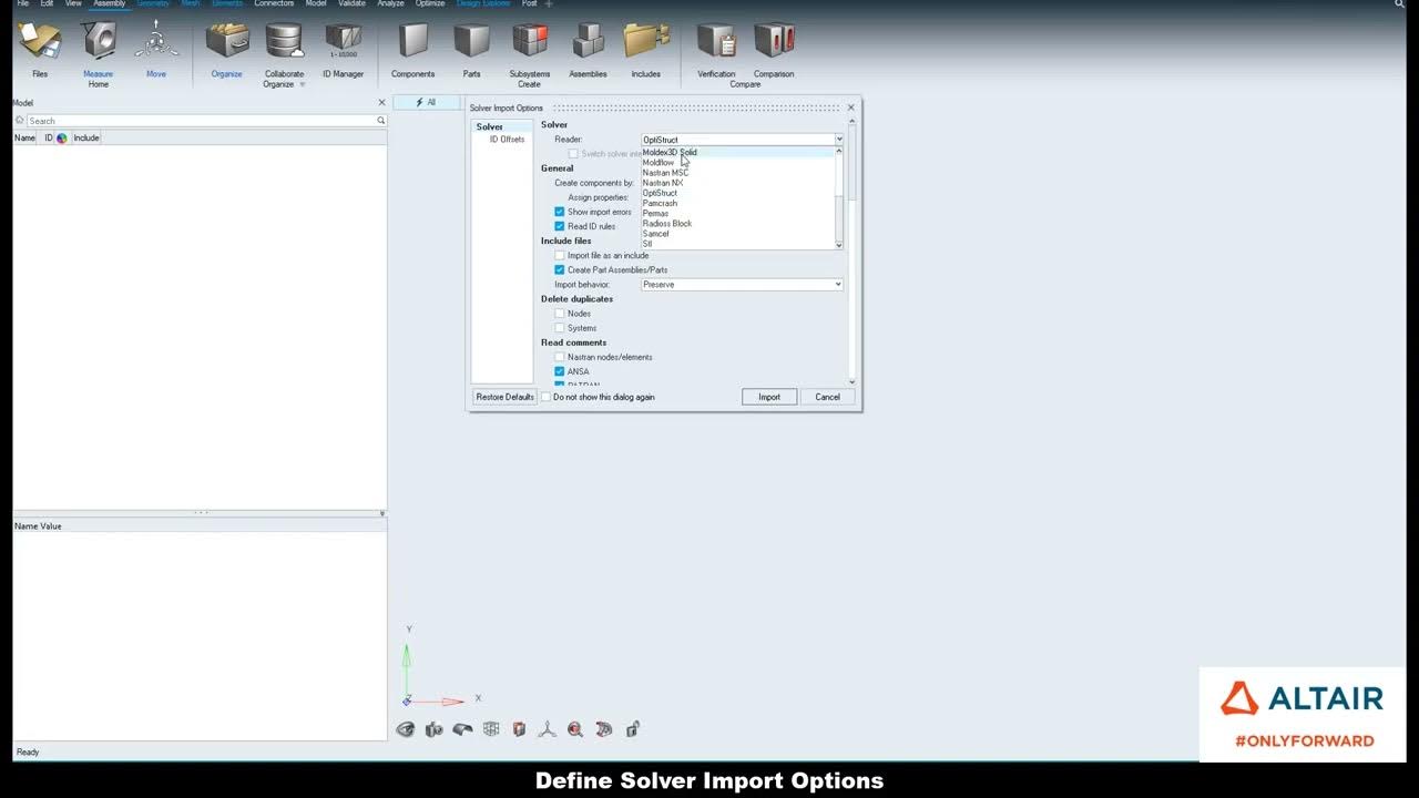 HyperWorks 2021: File Import, OptiStruct - YouTube