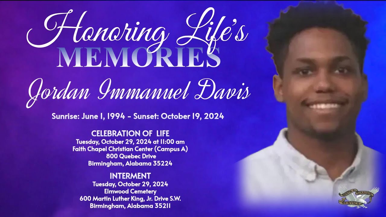 Celebration of Life for Mr. Jordan Immanuel Davis - YouTube