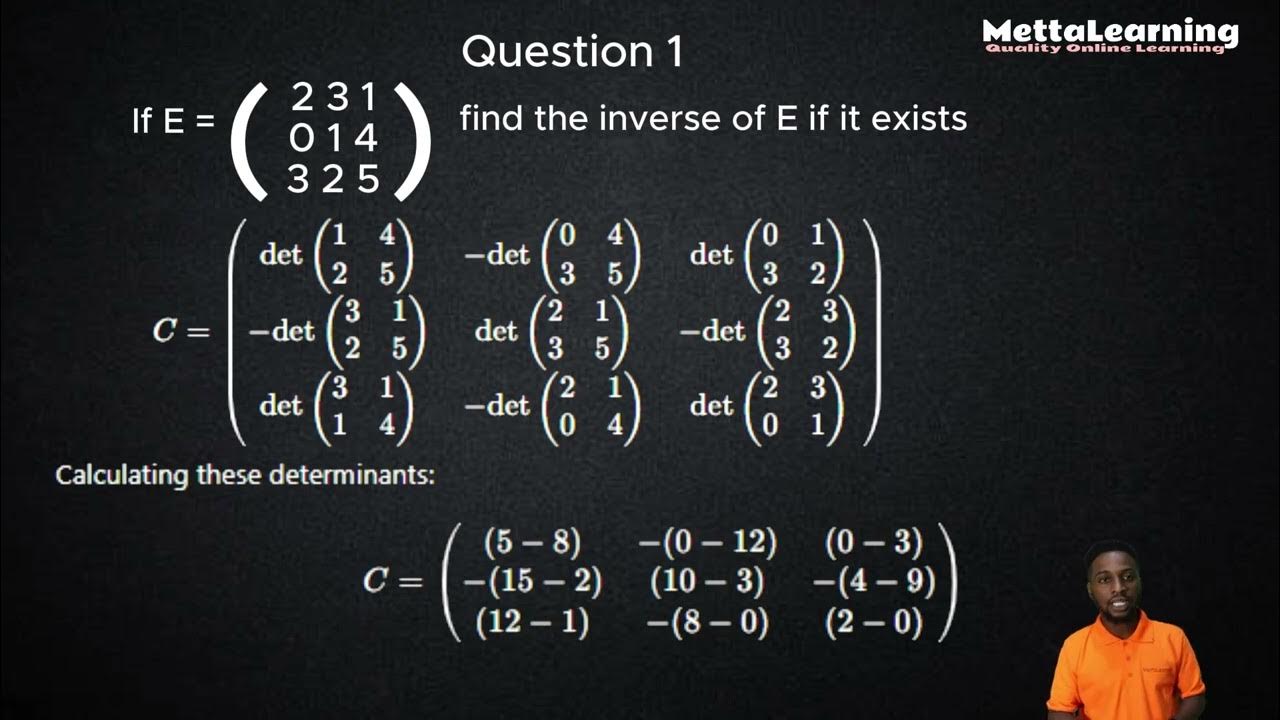 A Fast way to solve for the Inverse of a 3x3 Matrix: Matrices and Determinant - YouTube