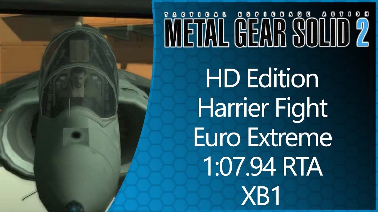 MGS2: HD Edition | XB1 | Harrier Fight | European Extreme | 1:07.94 RTA ...