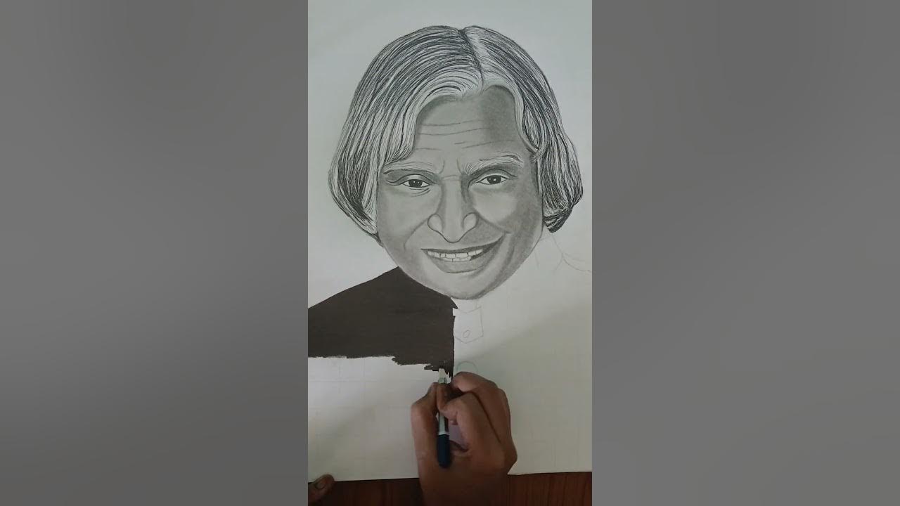 Dr. APJ Abdul kalam in pencil shading work please subscribe & follow ...