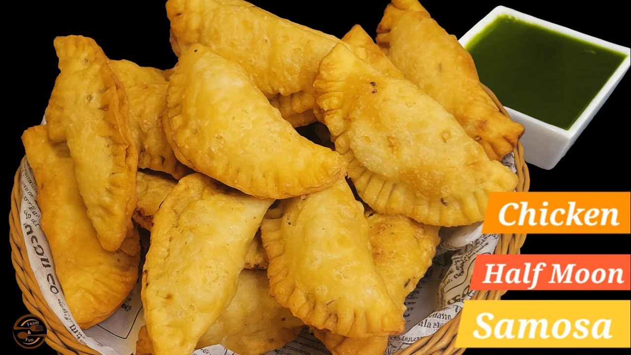 Chicken Half Moon Samosa Recipe|New Simple Easy Chicken Snacks Recipe ...