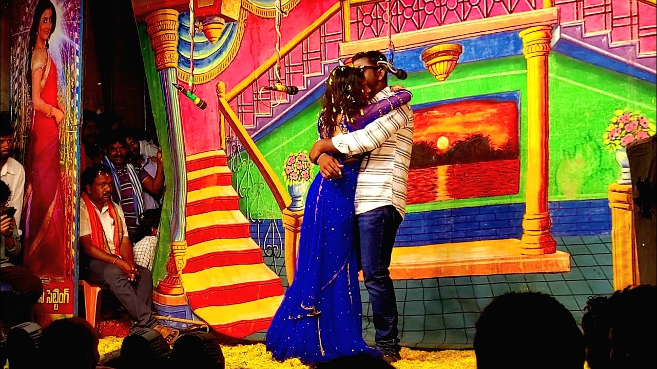 Telugu natakam stage acting performance video | Telugu drama acting ...