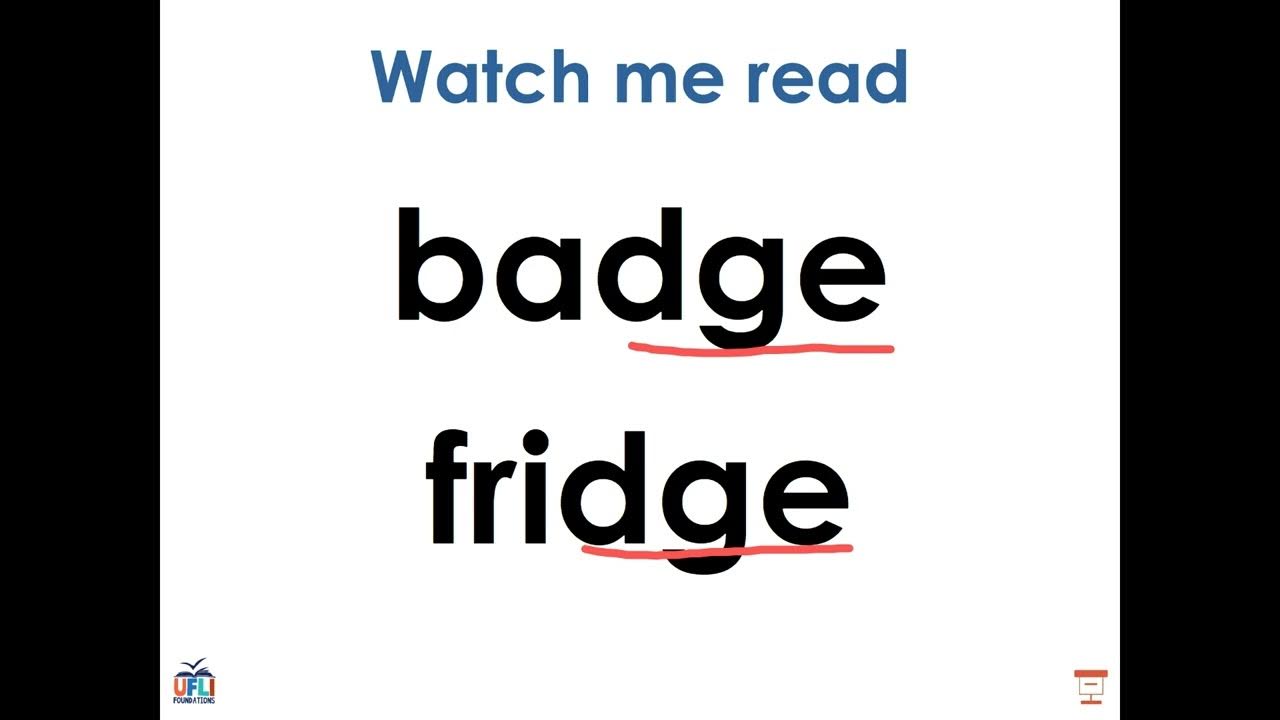 UFLI Lesson 70: dge /j/ - YouTube