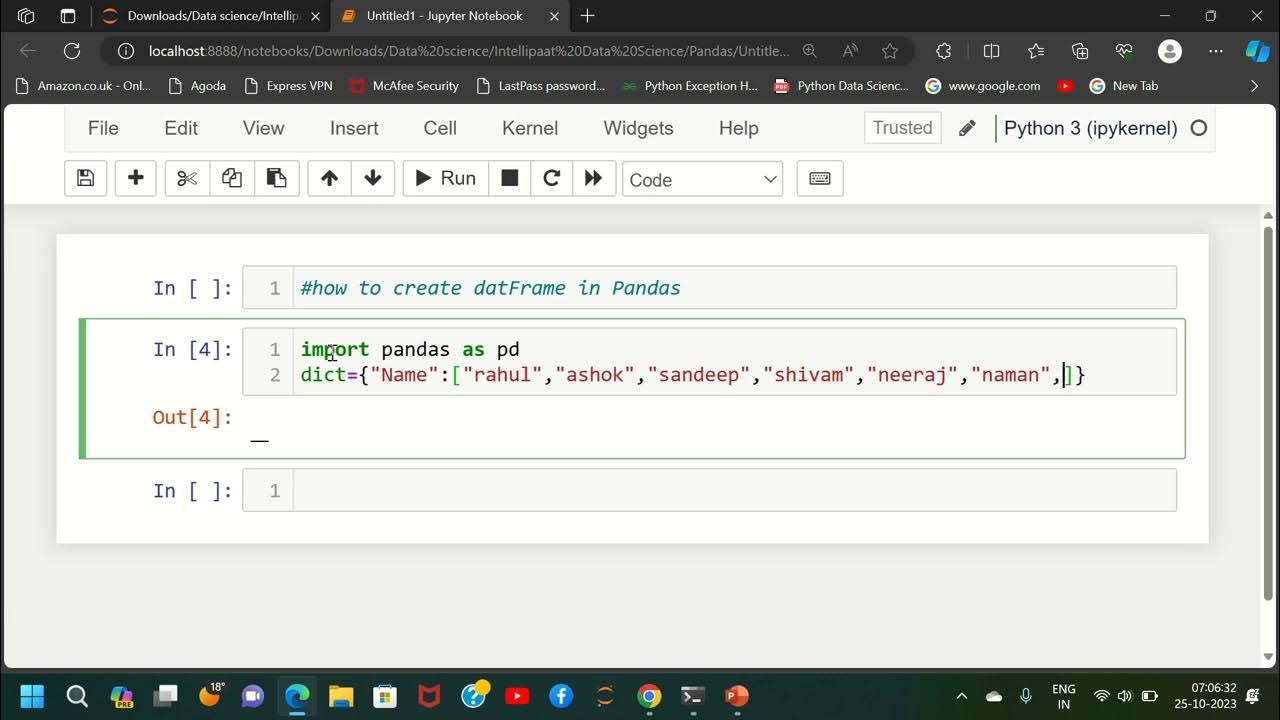 Python Pandas create DataFrame - YouTube